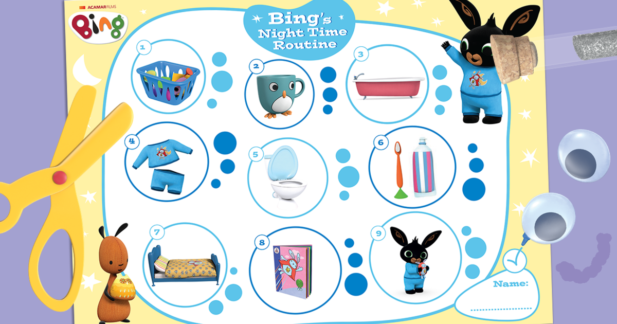 Bing's Bedtime Routine Chart | Bing Bunny
