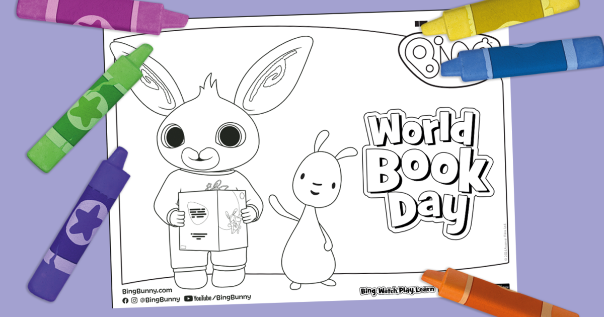 World Book Day Colouring-In Sheet | Bing Bunny