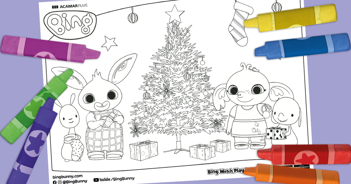 Bing and Friends Christmas Tree Colouring In Activity | Bing Bunny