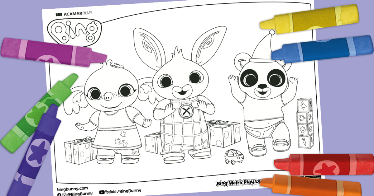 Bing and Friends Christmas Colouring In Activity | Bing Bunny