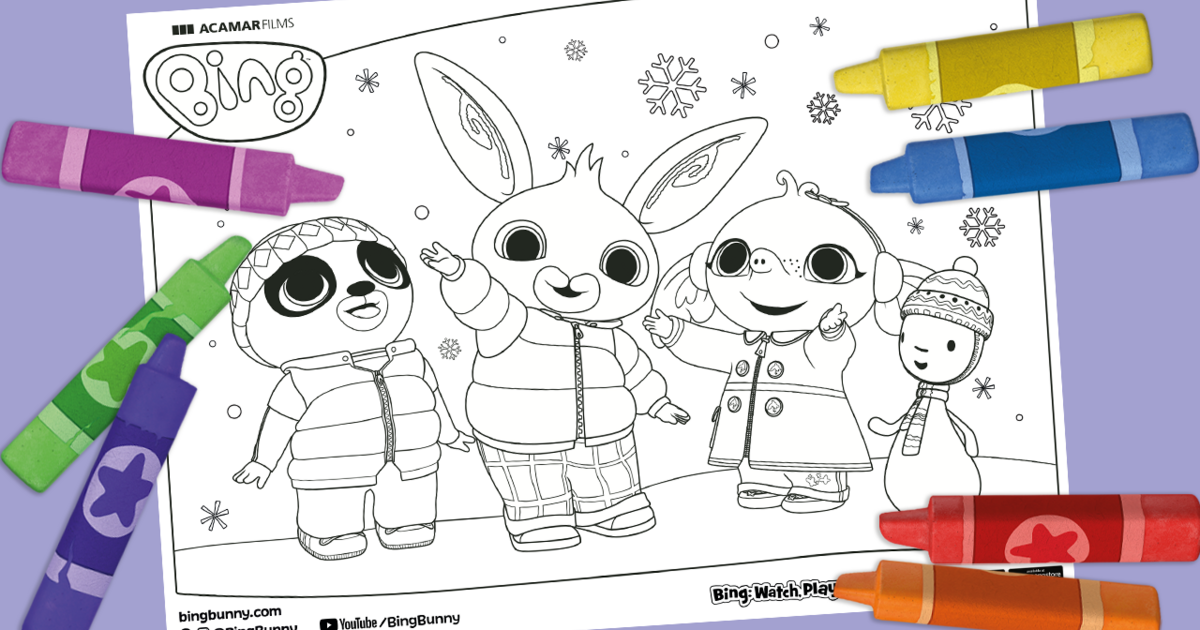 Bing and Friends Winter Colouring In Activity | Bing Bunny
